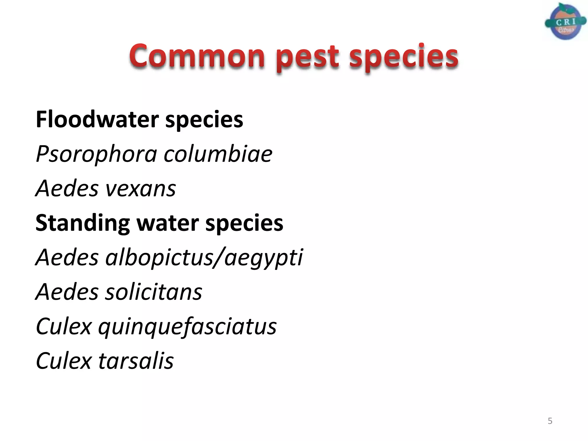 Difference between major mosquito species (Anophele, Culex and Aedes sp ...