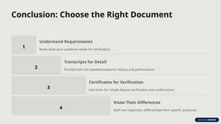 Difference between a Transcript and a Degree Certificate | PPT
