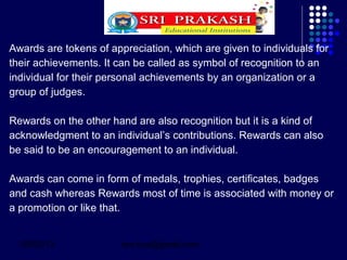 Difference between 'award and reward' | PPT