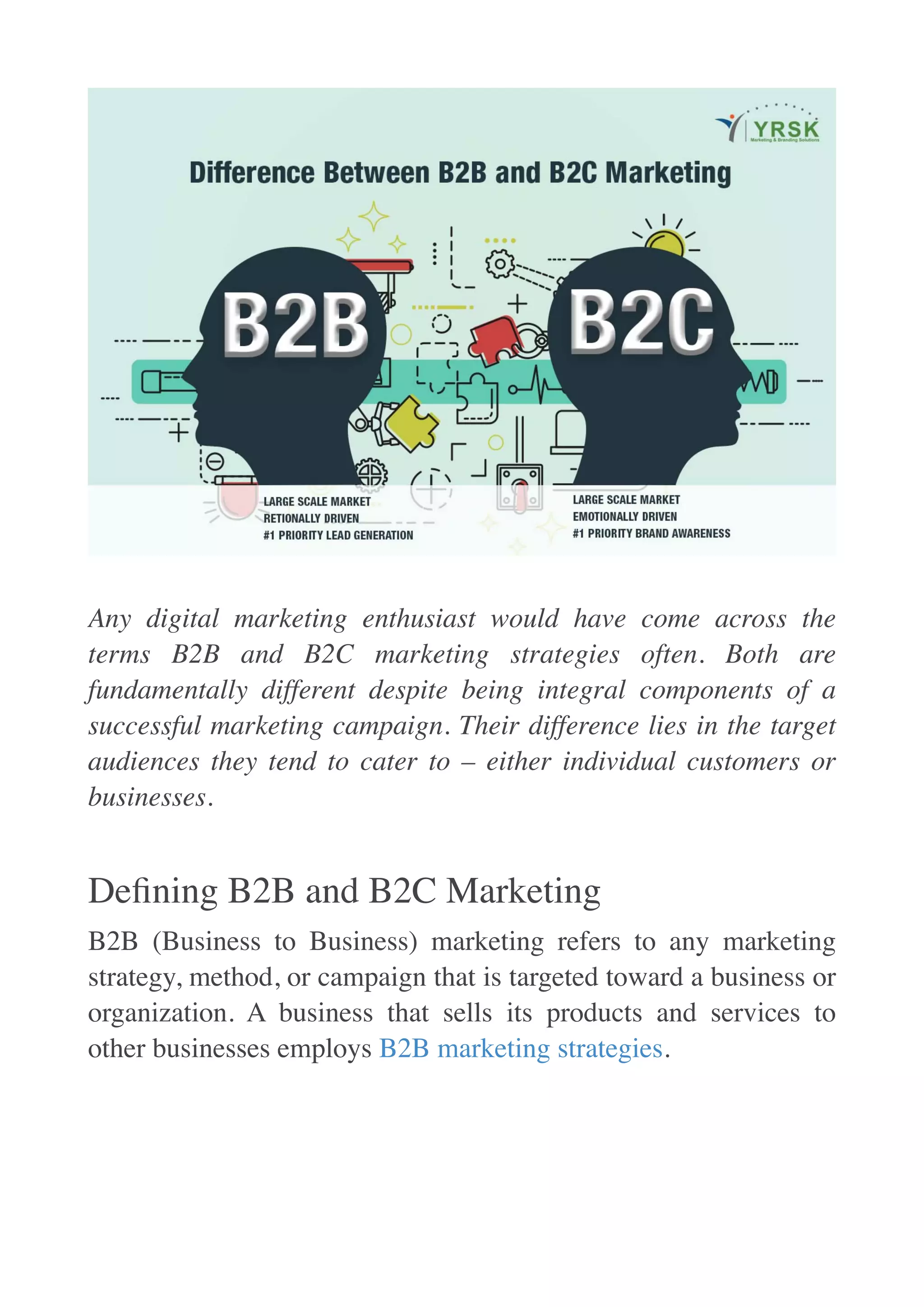 Difference between b2b and b2c | PDF