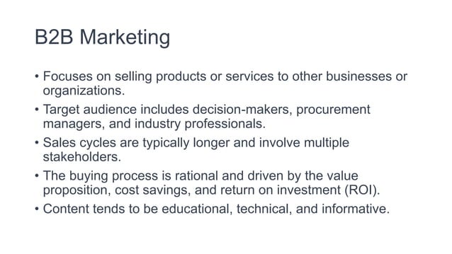 Key Differences Between the B2B and B2C Marketing | PPT