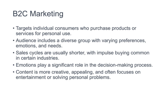 Key Differences Between the B2B and B2C Marketing | PPT