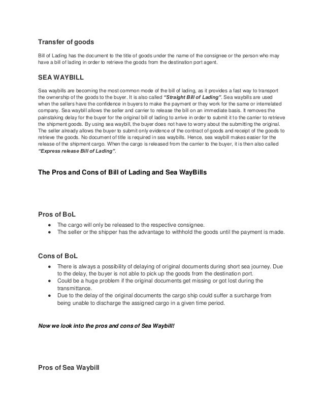 Difference Between Bill Of Lading And Sea Waybill difference-between-bill-of-lading-and-sea-waybill