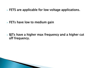 Difference between bjt and fet | PPTX