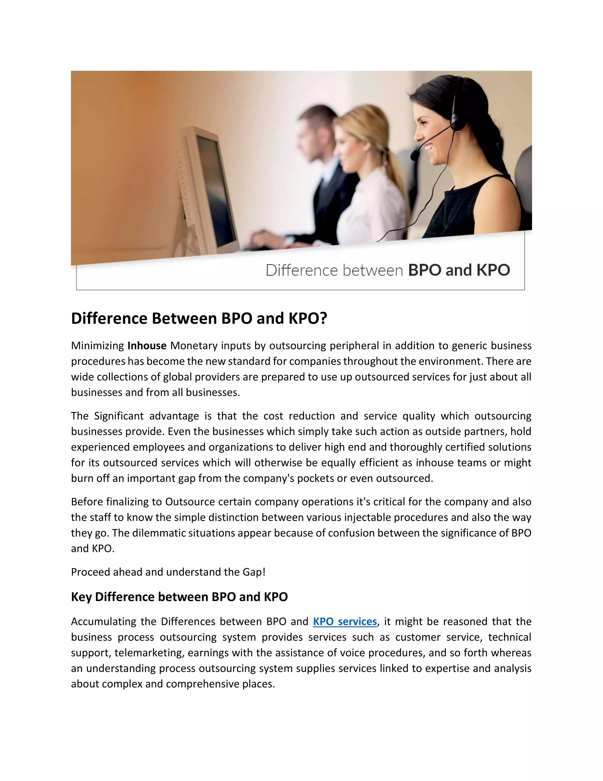 Difference Between BPO and KPO? | PDF