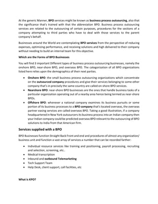 Difference Between BPO and KPO? | PDF