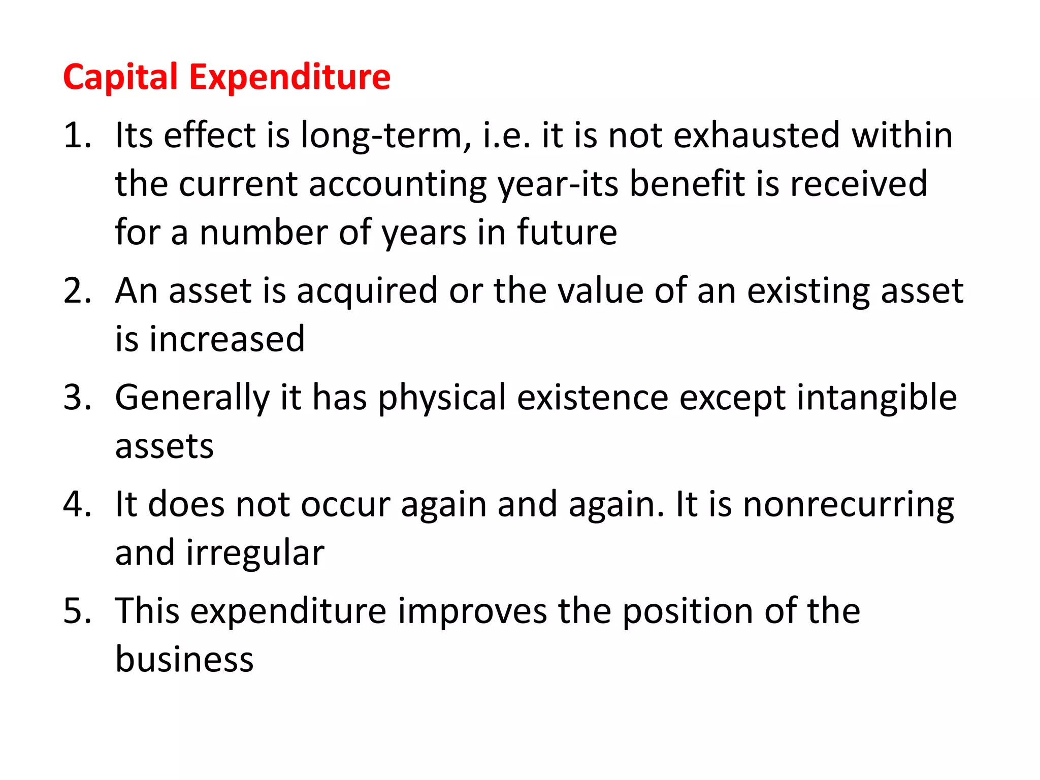 Difference between capital expenditure and revenue expenditure | PPTX