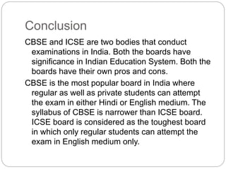 Difference between cbse and icse board | PPTX