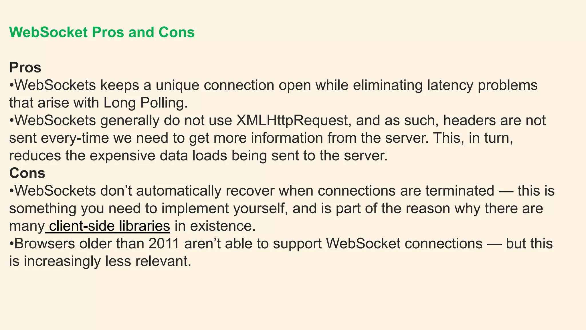 Difference Between Client Polling Vs Server Push Vs Websocket Vs Long