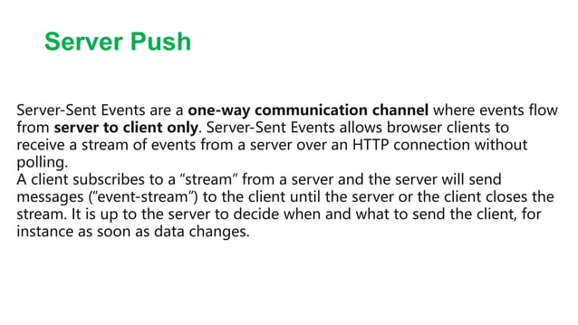 Difference between Client Polling vs Server Push vs Websocket vs Long Polling | PPT