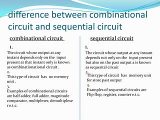 Difference between combinational and | PPT