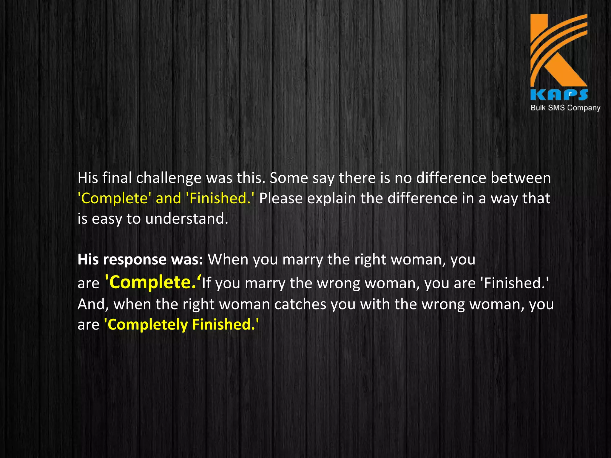 Difference between complete and finished | PPT