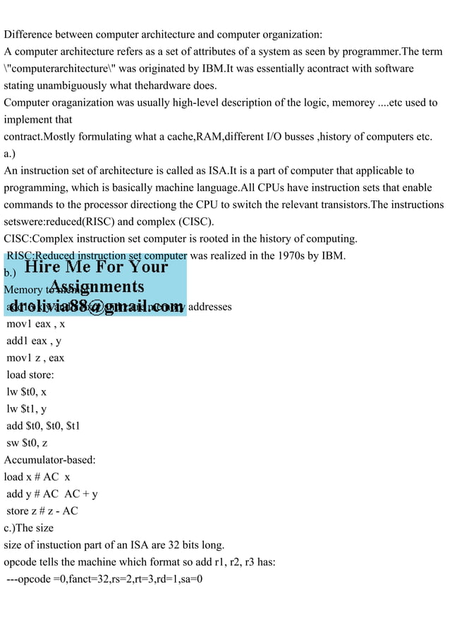 Difference between computer architecture and computer organization.pdf ...
