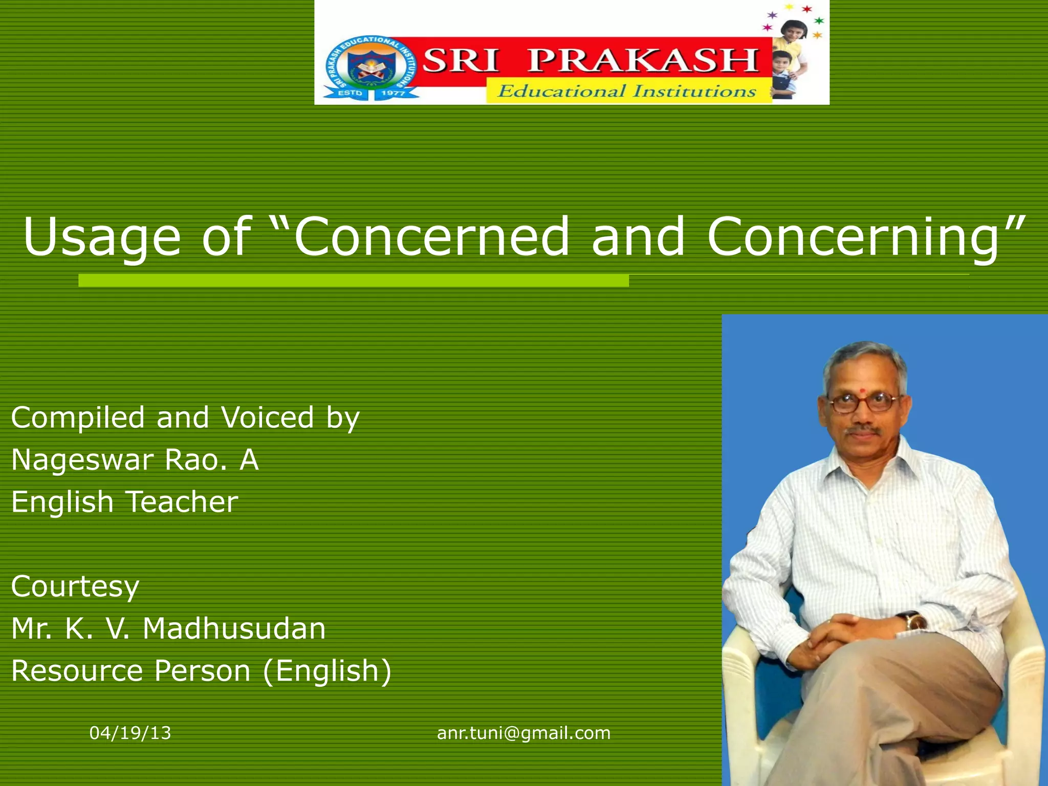 Difference between 'concerned and concerning' | PPT