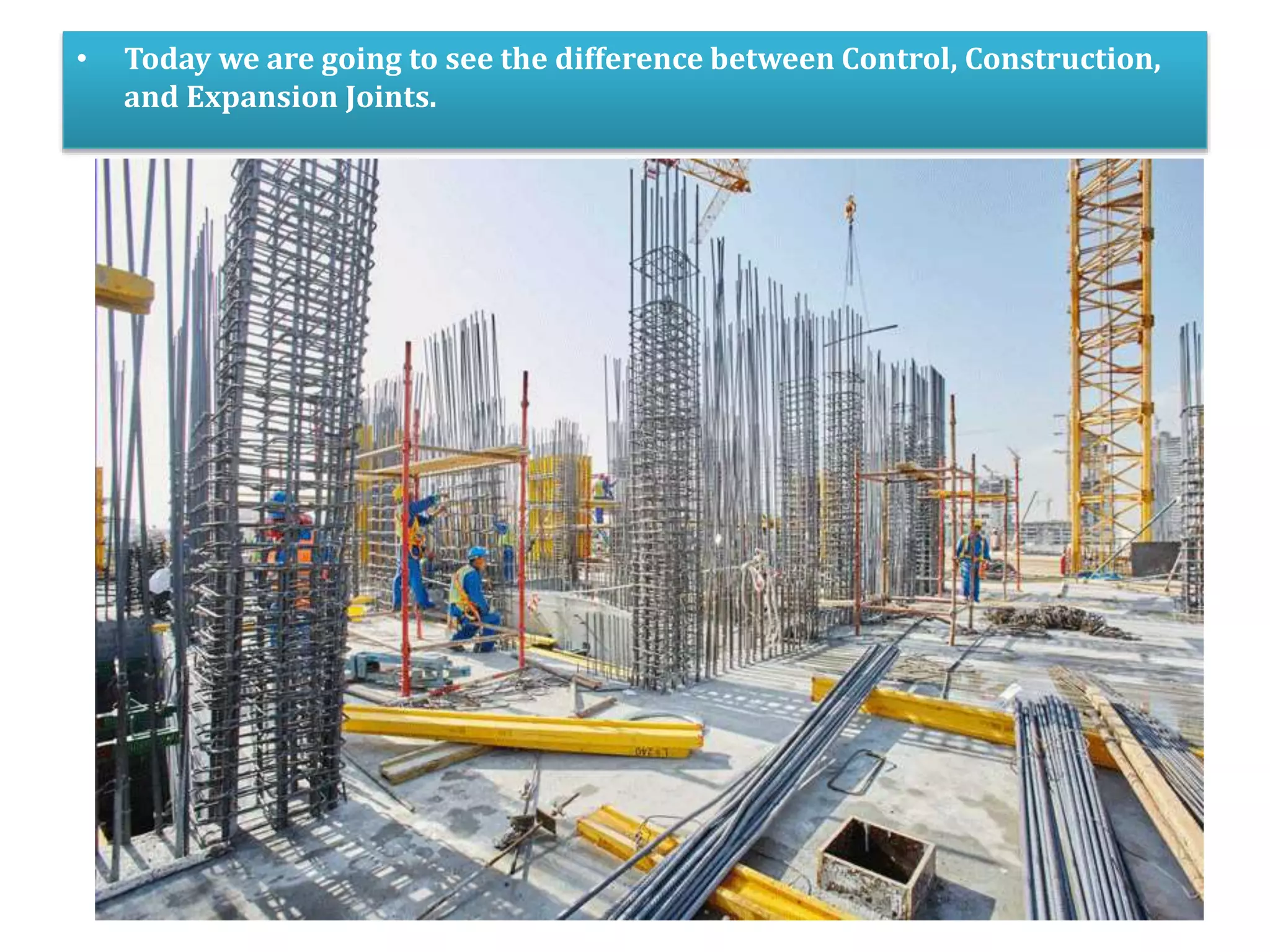 Difference between control, construction, and expansion joints | PPTX
