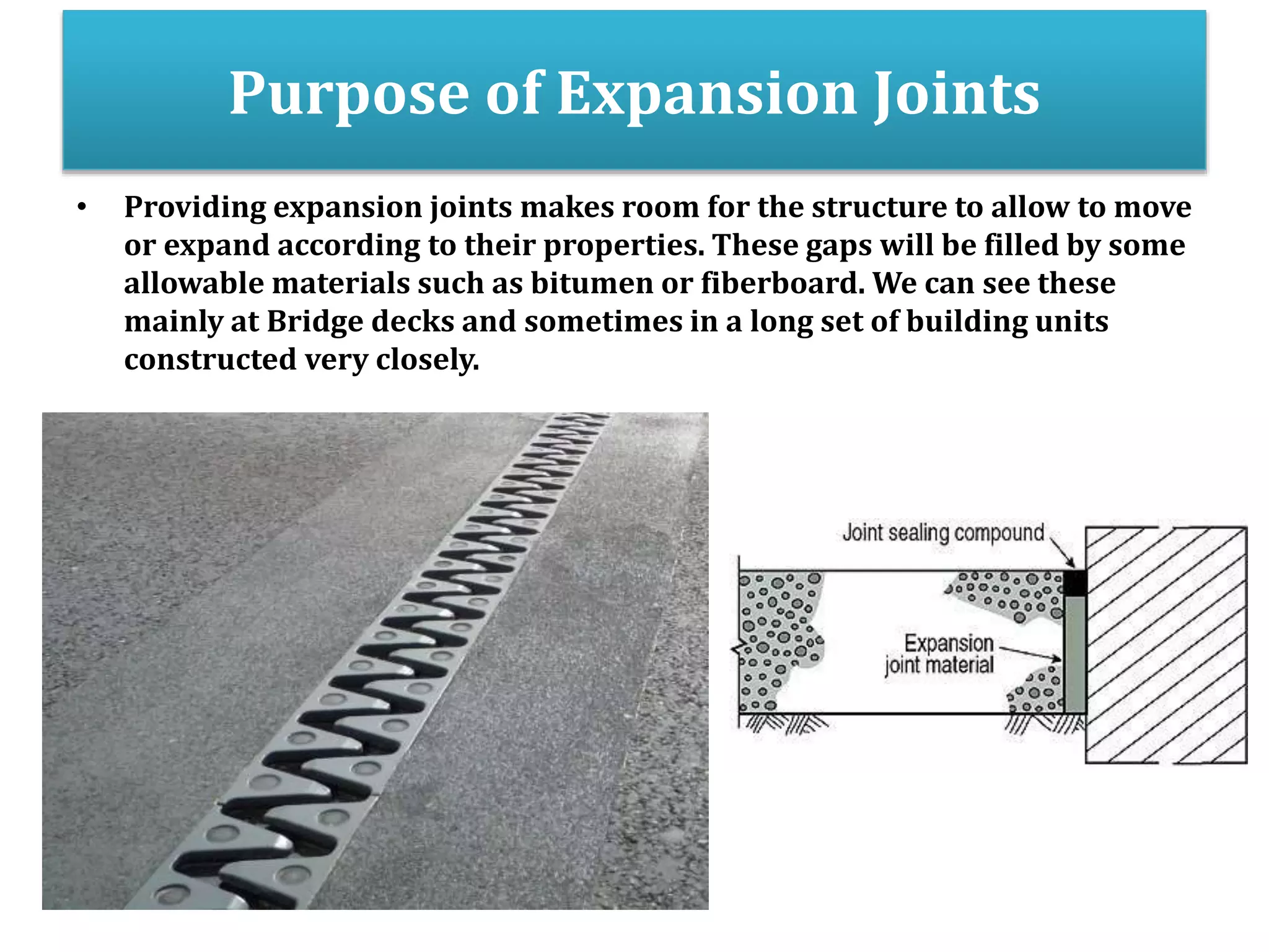 Difference between control, construction, and expansion joints | PPTX