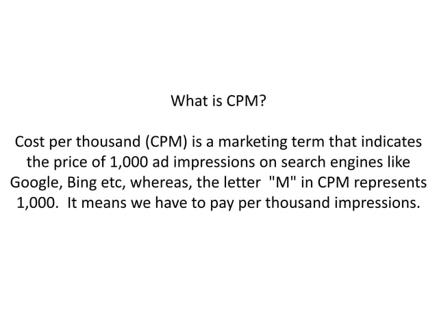Difference between cpc and cpm | PPTX