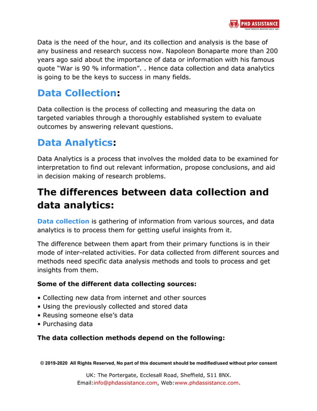 Difference between data collection and data analysis | PDF | Databases ...