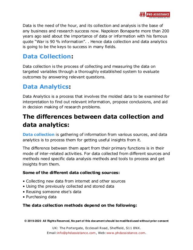 Difference Between Data Collection And Data Analysis