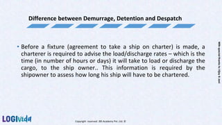 Difference Between Demurrage, Detention and Despatch | PPTX