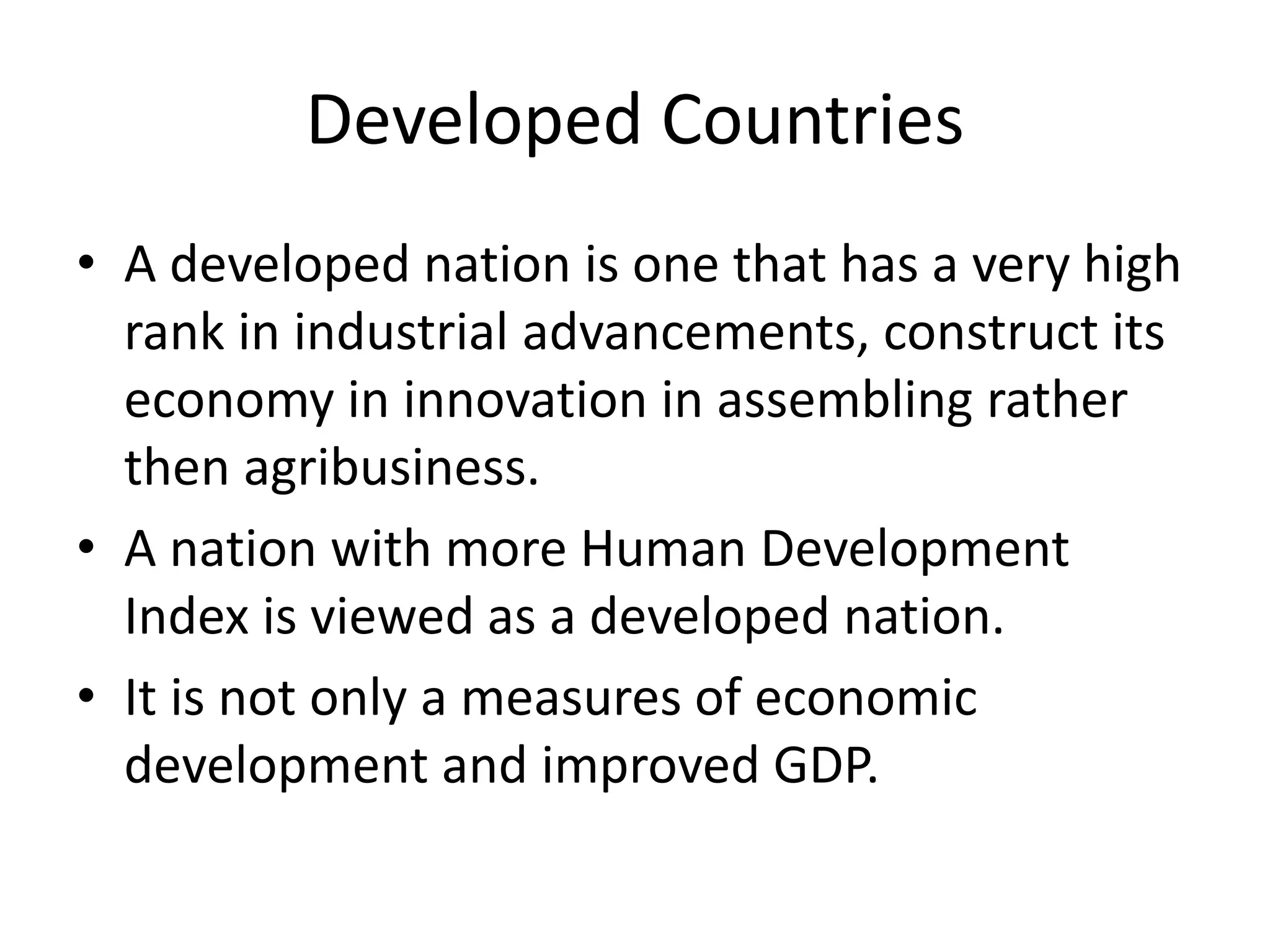 Difference between developed and developing countries | PPTX