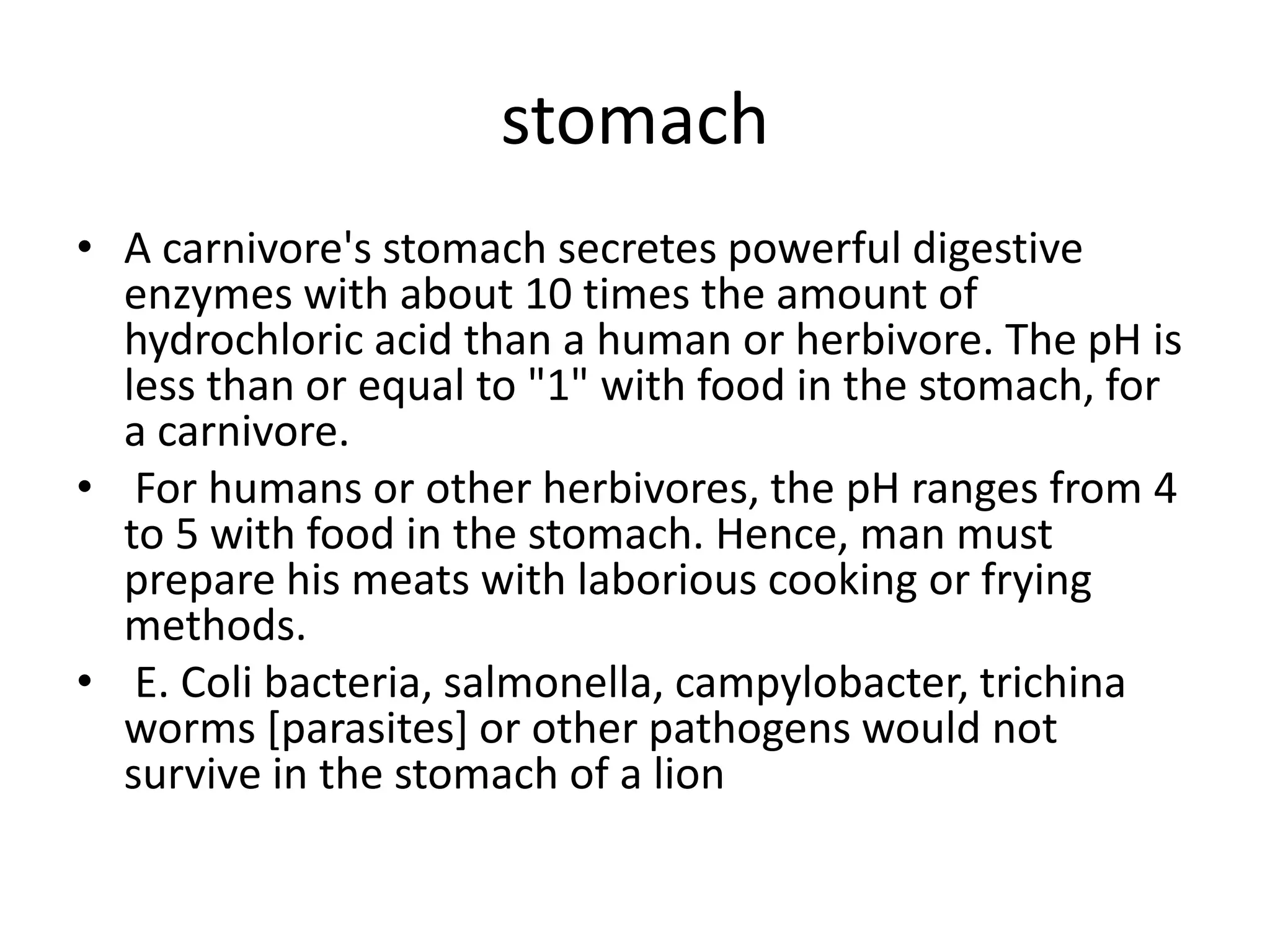 Difference between digestive tract of herbovores vs carnivores | PPTX ...