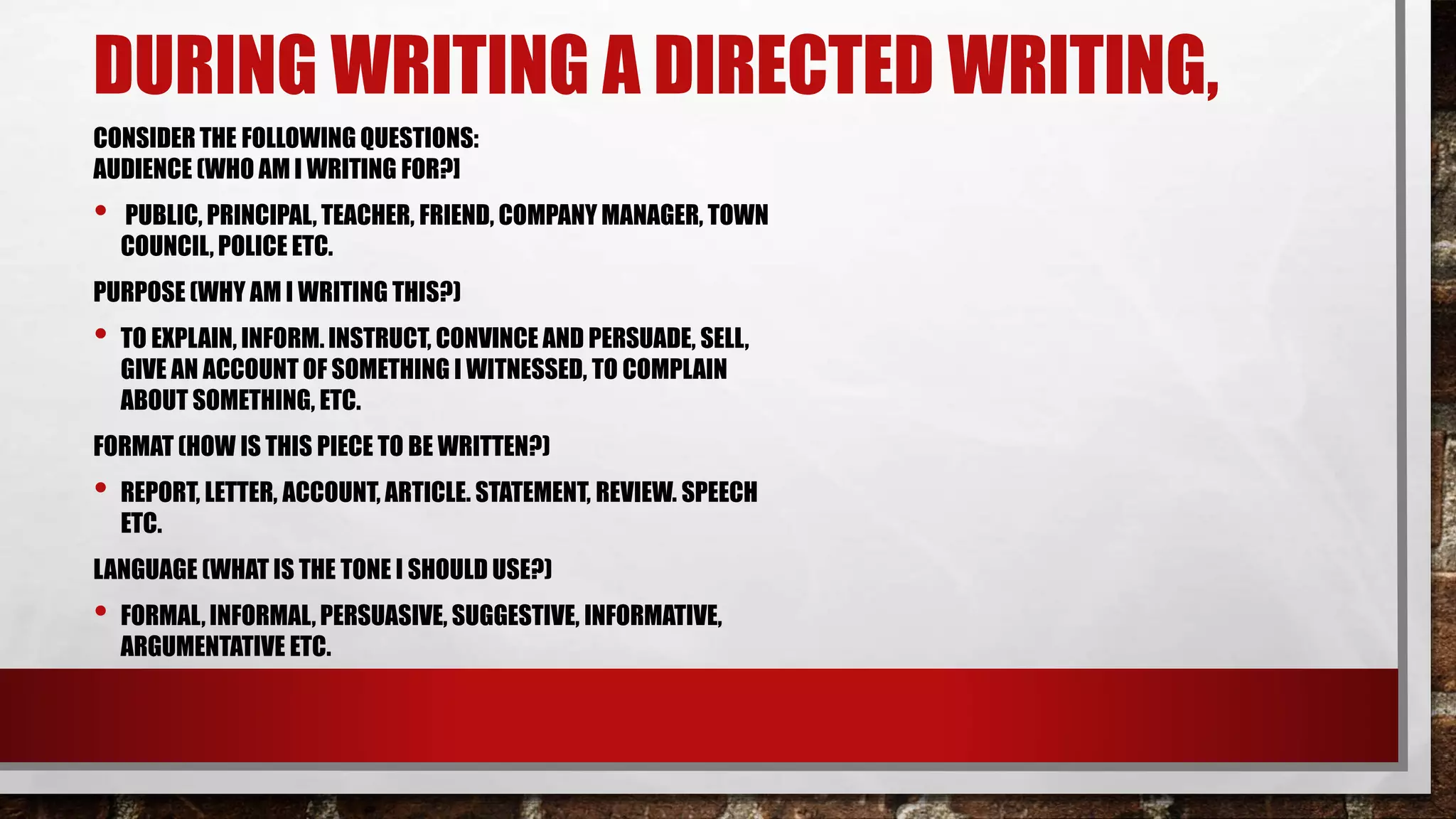 Difference between directed and composition writing | PPTX