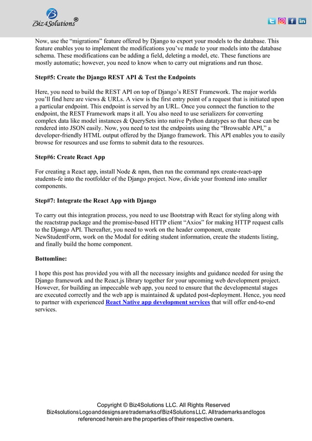 React vs Django Framework: All you need to know | PDF