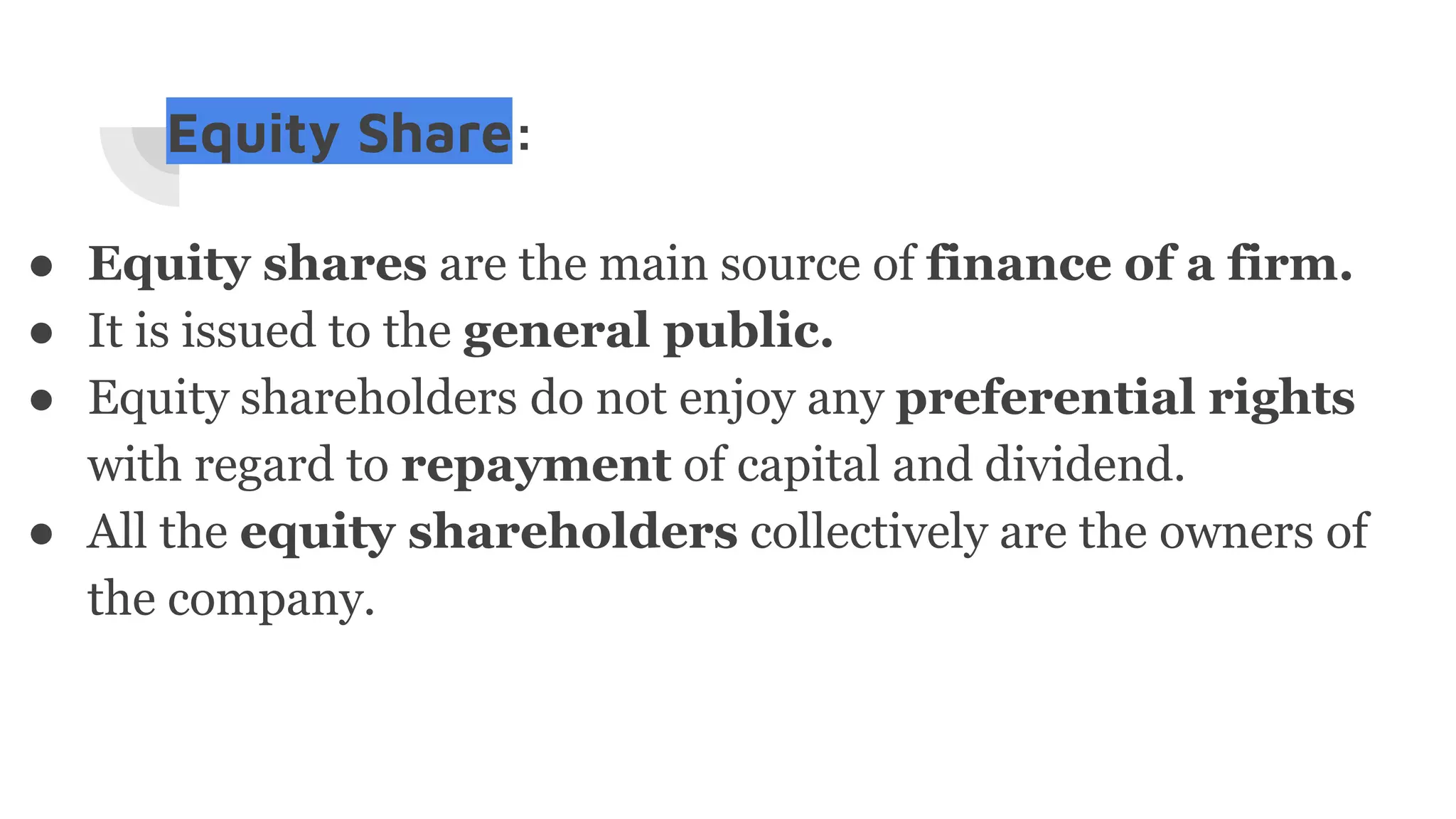 Difference between equity & preference share, | PPTX
