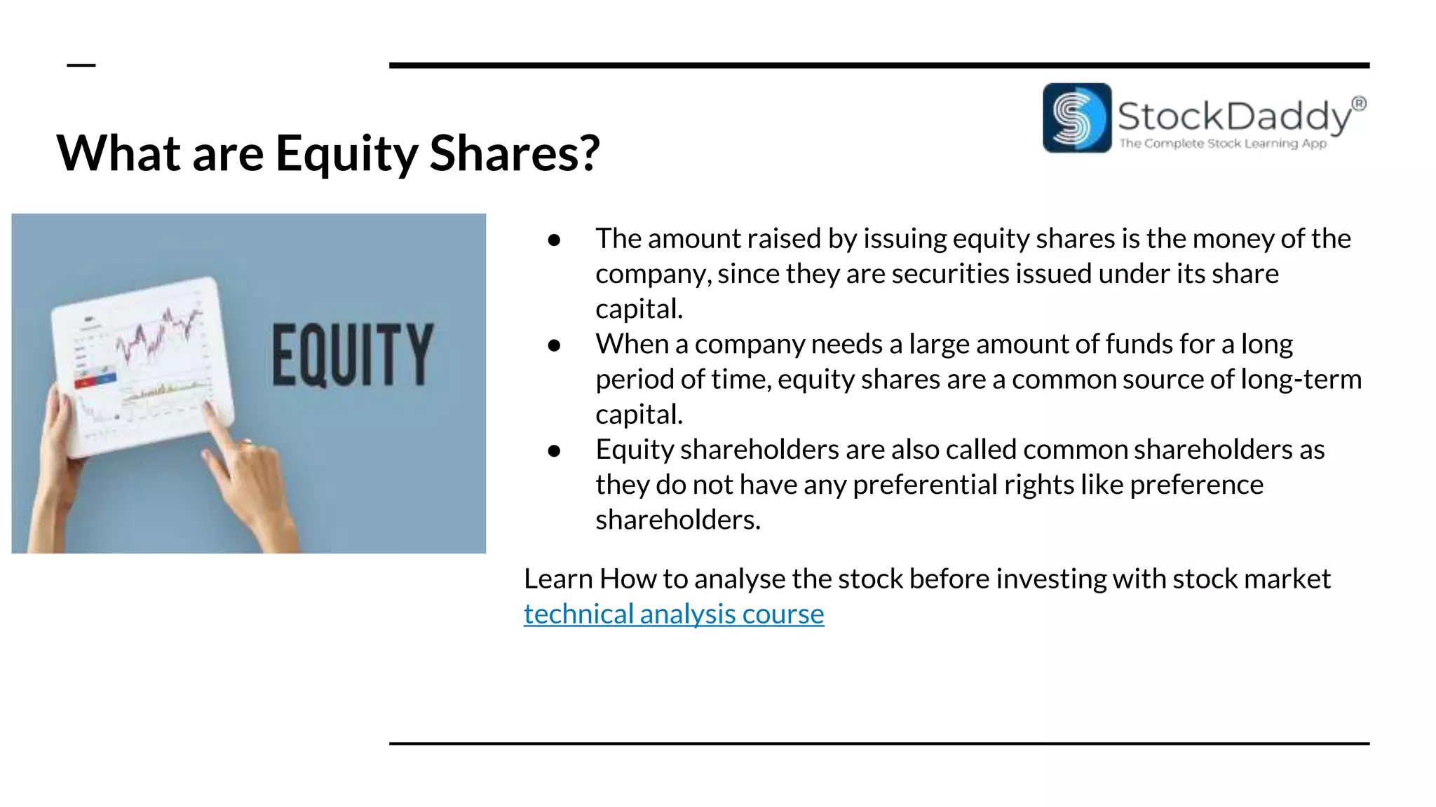 Difference Between Equity Shares And Preference Shares -stockdaddy.pptx