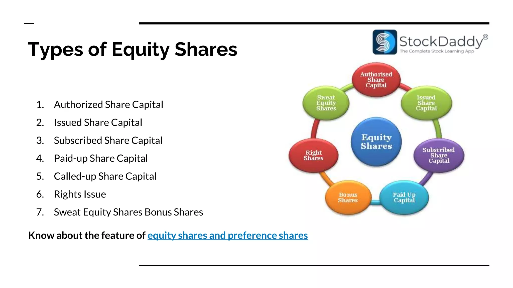 Difference Between Equity Shares And Preference Shares -stockdaddy.pptx