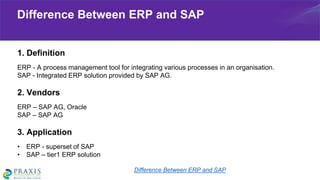 Difference Between ERP and SAP | PPTX