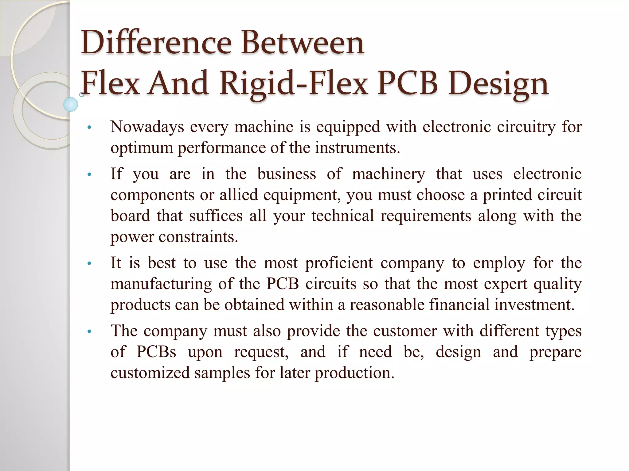 Difference between flex and rigid flex pcb design | PPTX | Computer Peripherals | Computing