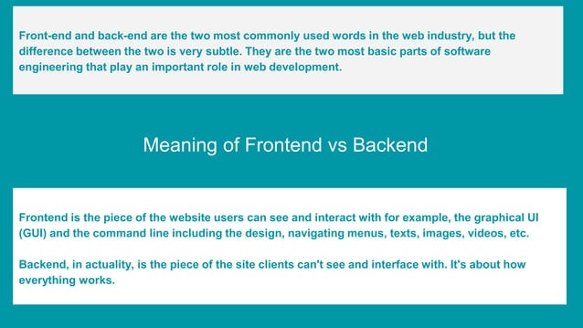 Difference between frontend and backend | PPTX