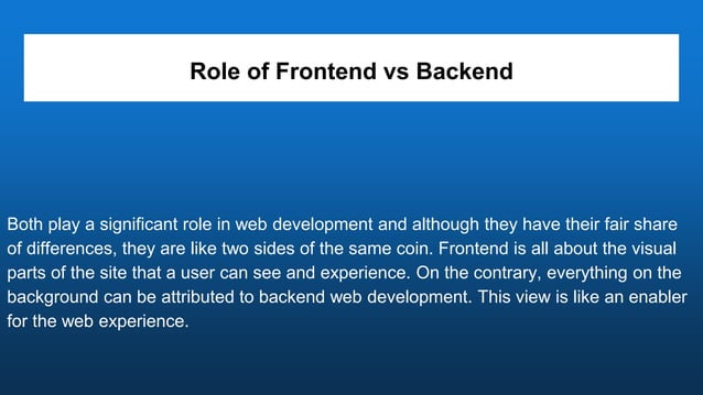 Difference between frontend and backend | PPTX Difference between frontend and backend | PPTX