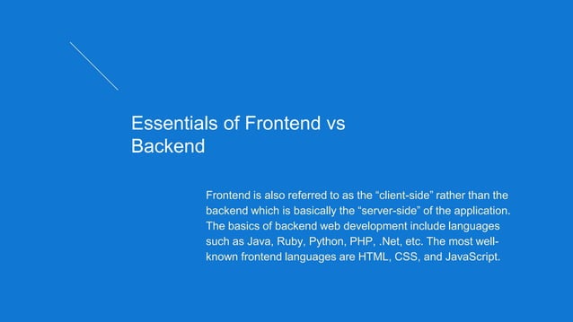 Difference between frontend and backend | PPTX Difference between frontend and backend | PPTX