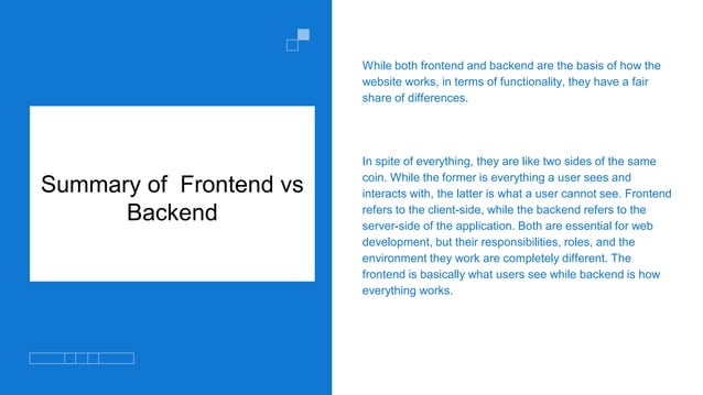 Difference between frontend and backend | PPTX