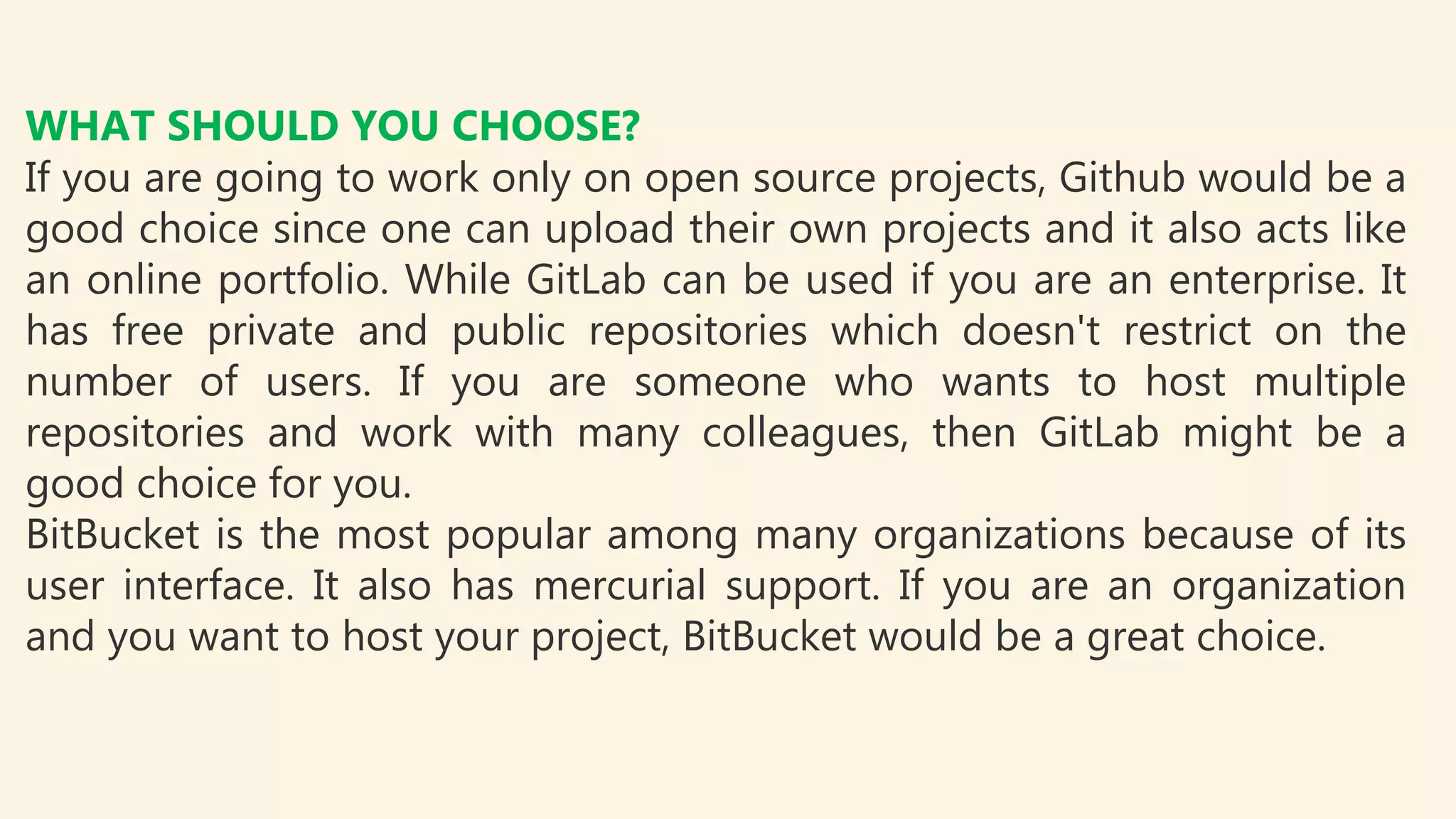 Difference between Github vs Gitlab vs Bitbucket | PPT Difference between Github vs Gitlab vs Bitbucket | PPT