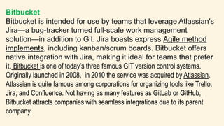 Difference between Github vs Gitlab vs Bitbucket | PPTX