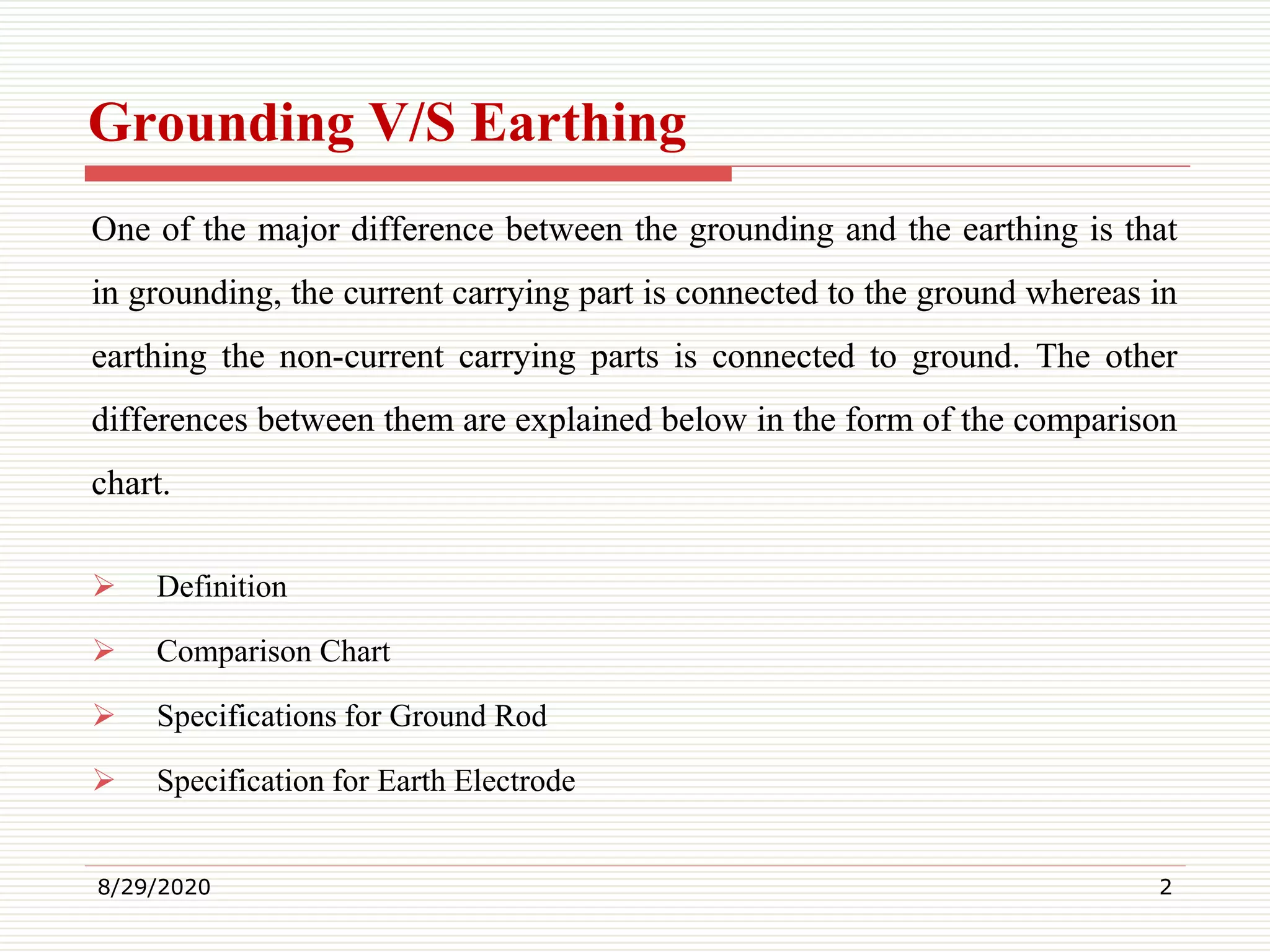 Difference between grounding and earthing | PDF