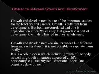 Difference between growth and development | PPTX