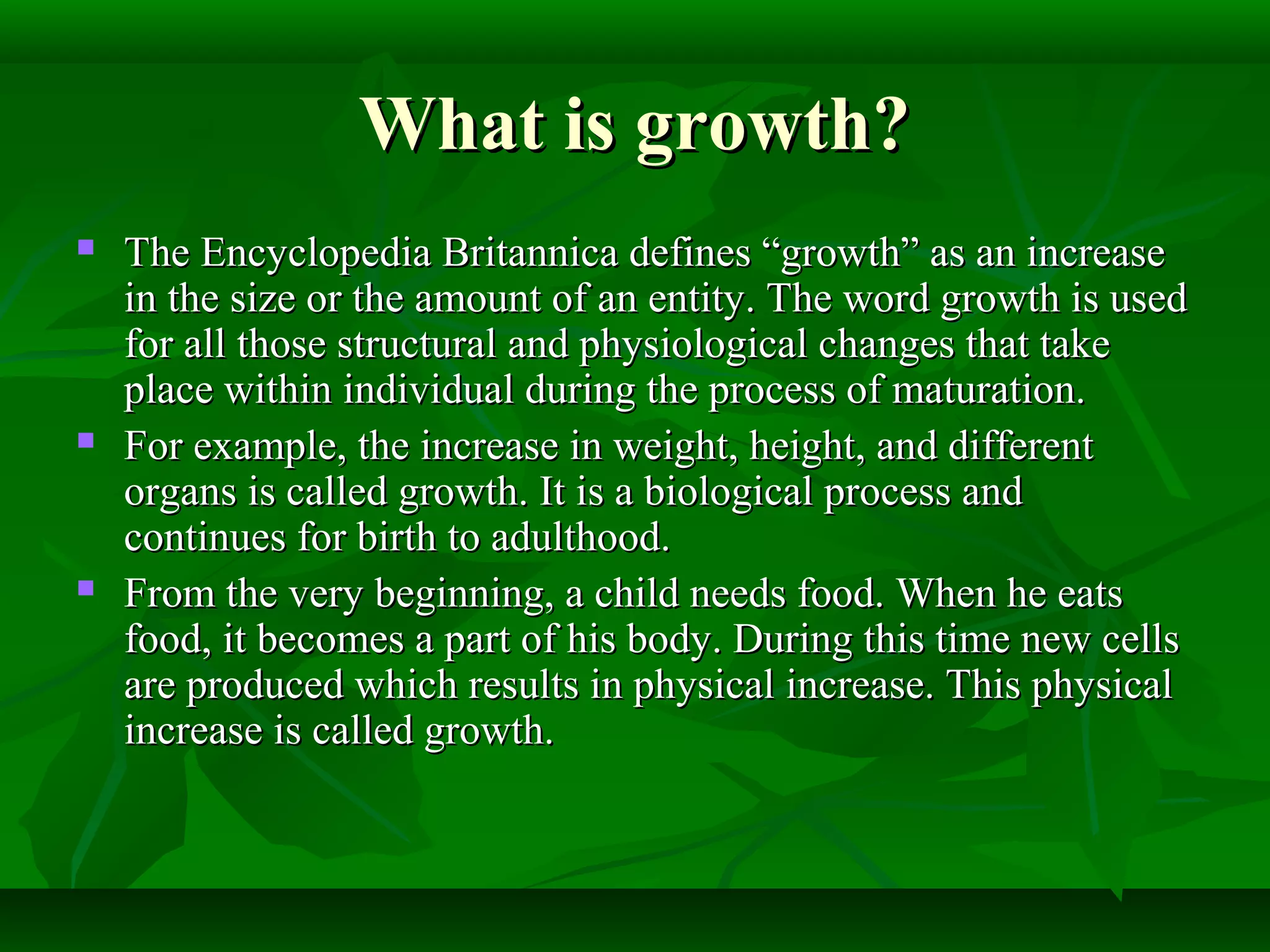 Difference between growth and development | PDF