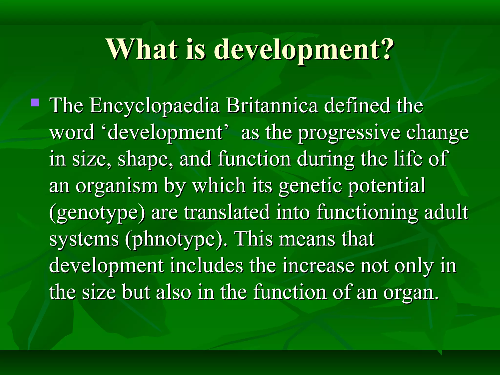 Difference between growth and development | PDF