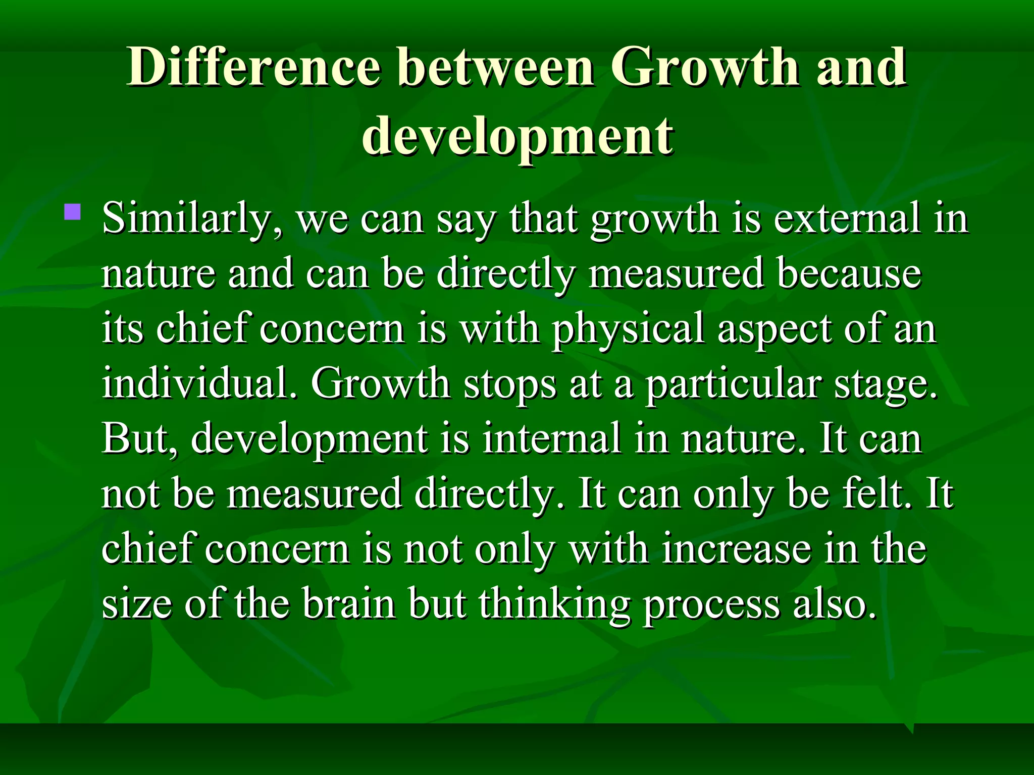Difference between growth and development | PDF