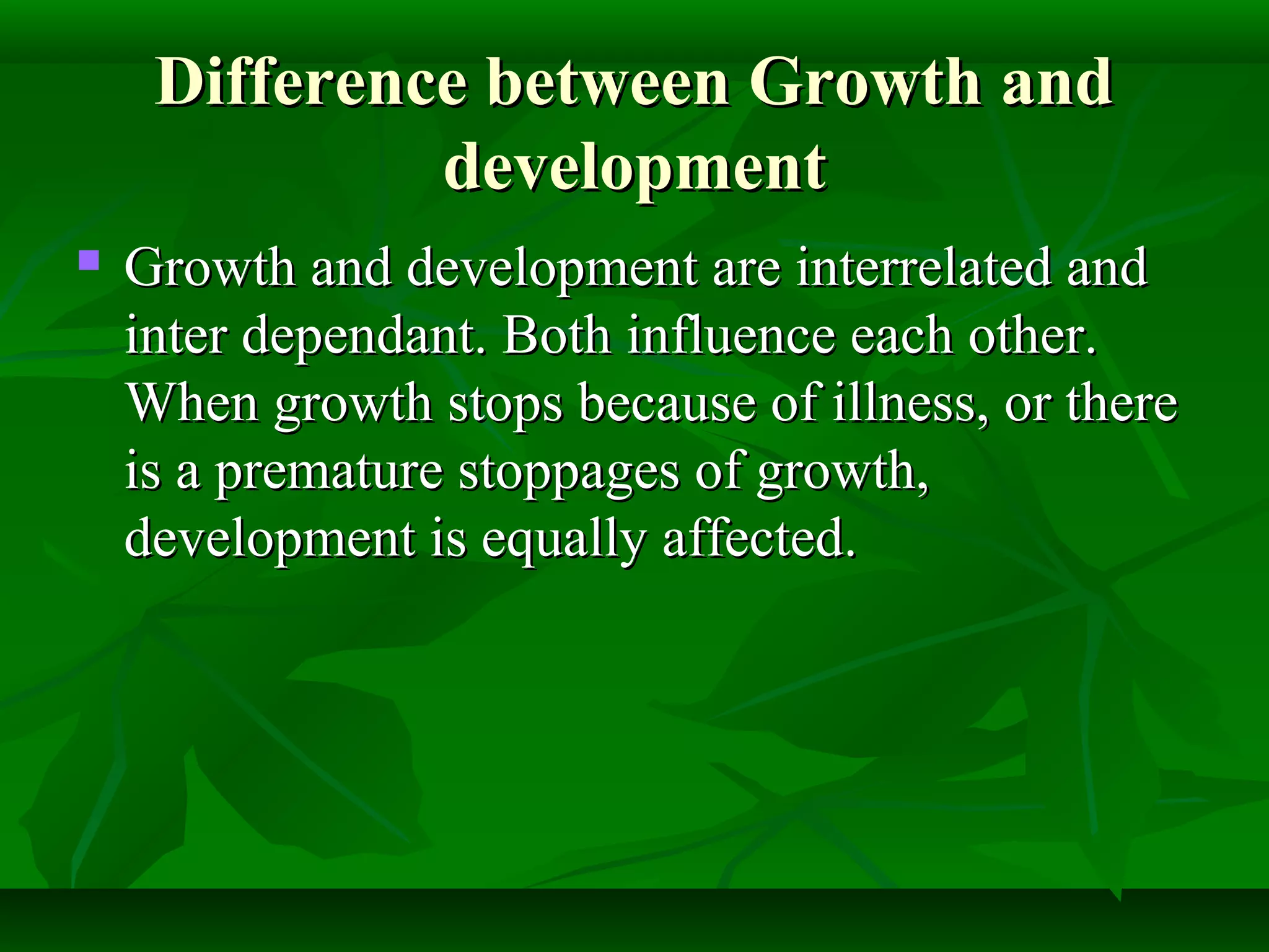 Difference between growth and development | PDF
