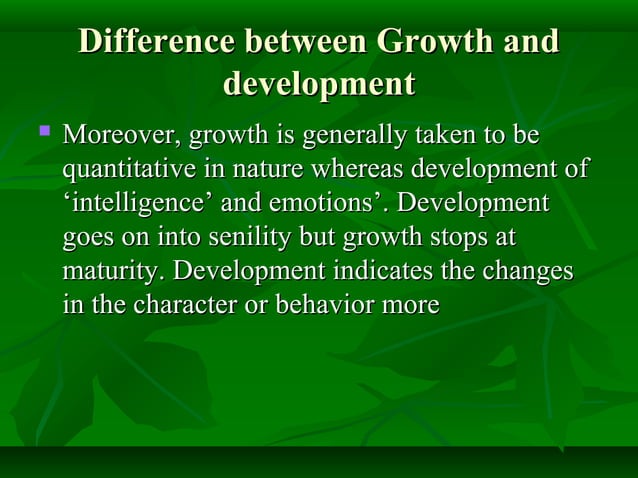 Difference between growth and development | PDF | Biological Sciences ...