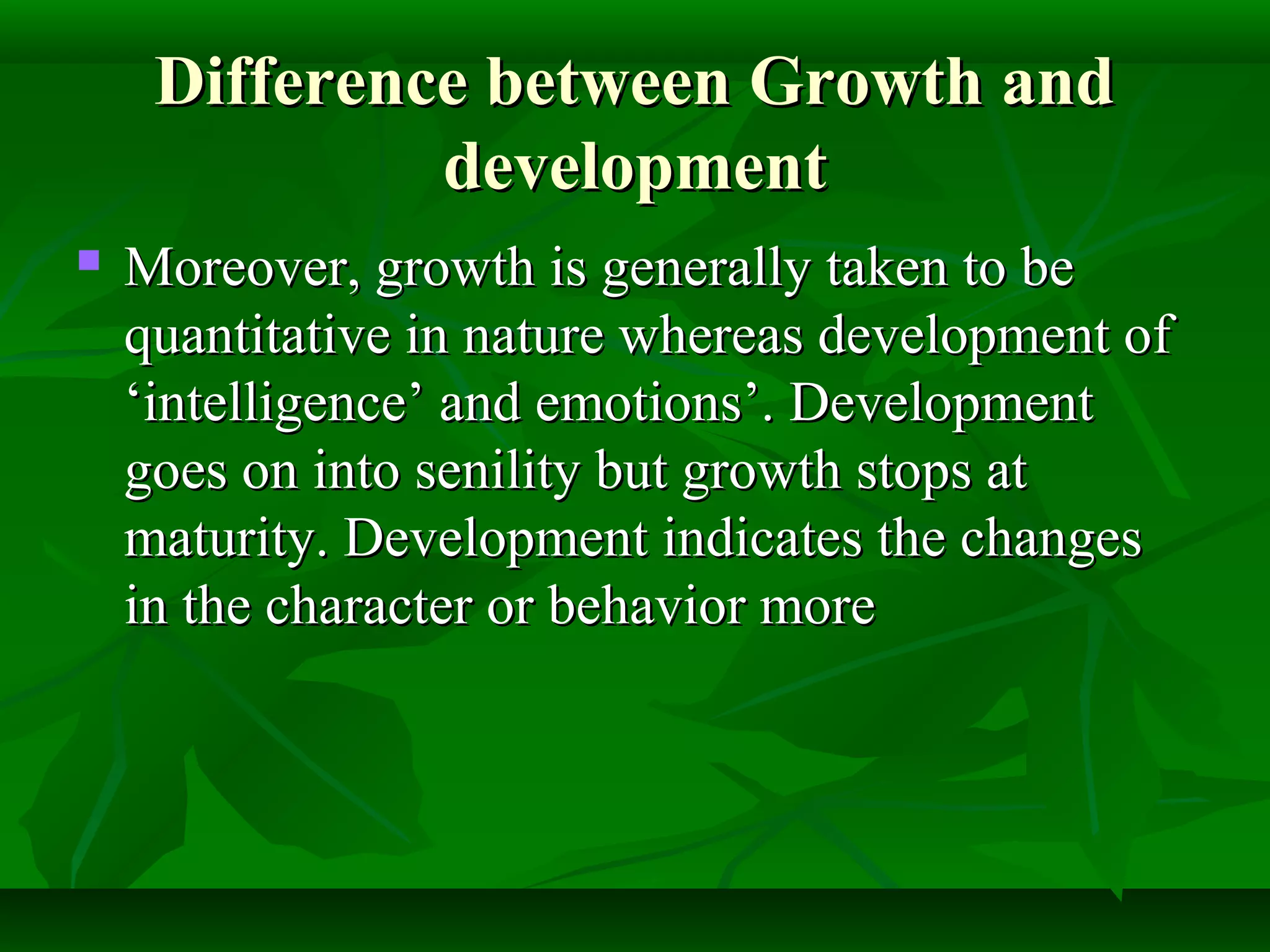 Difference between growth and development | PPT