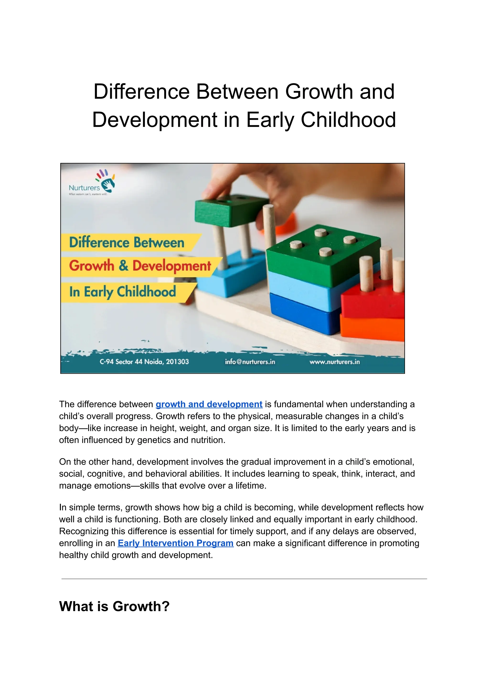 Difference Between Growth and Development in Early Childhood - Google ...