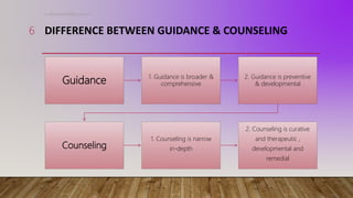 Difference between guidance and counselling | PPTX