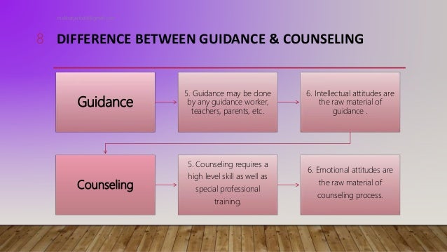 Difference between guidance and counselling